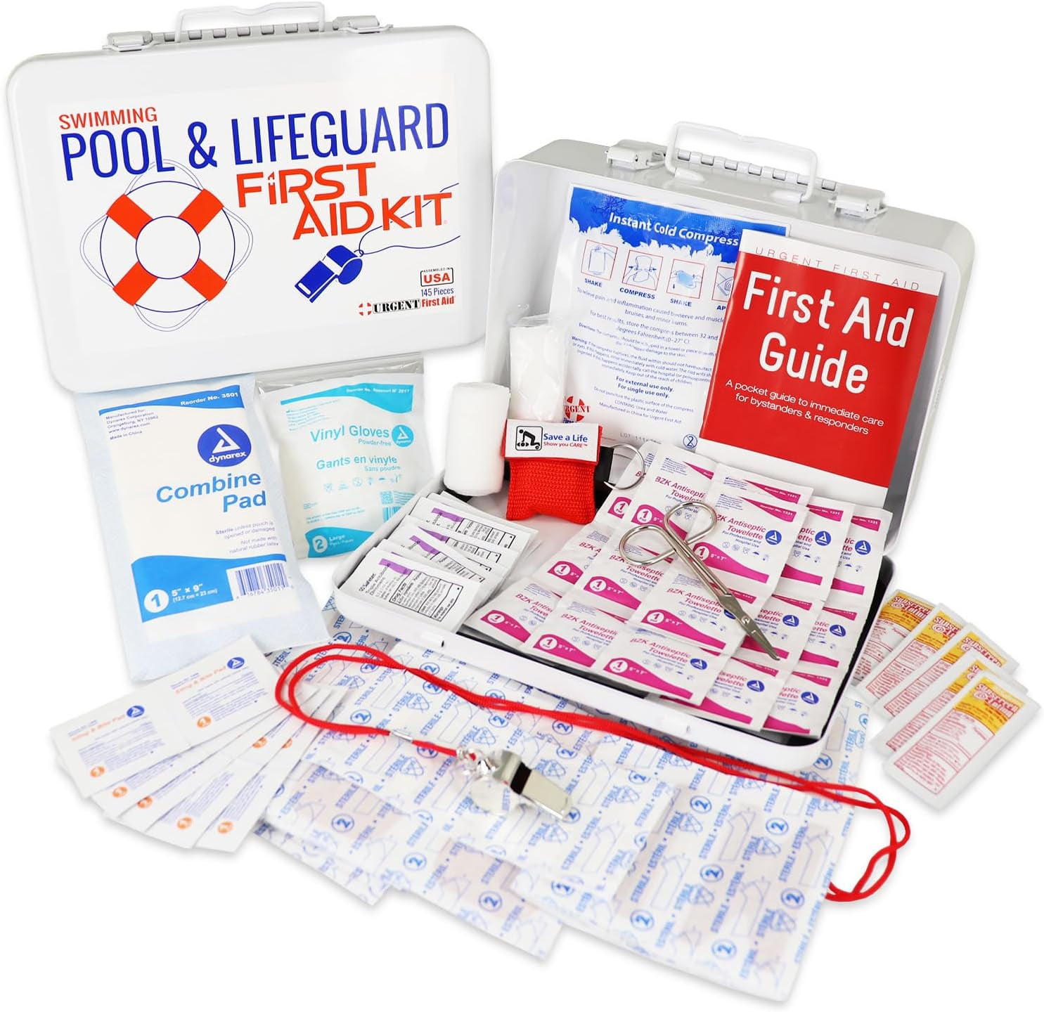 Swimming Pool & Lifeguard First Aid Kit - Sturdy Water-Resistant case ...
