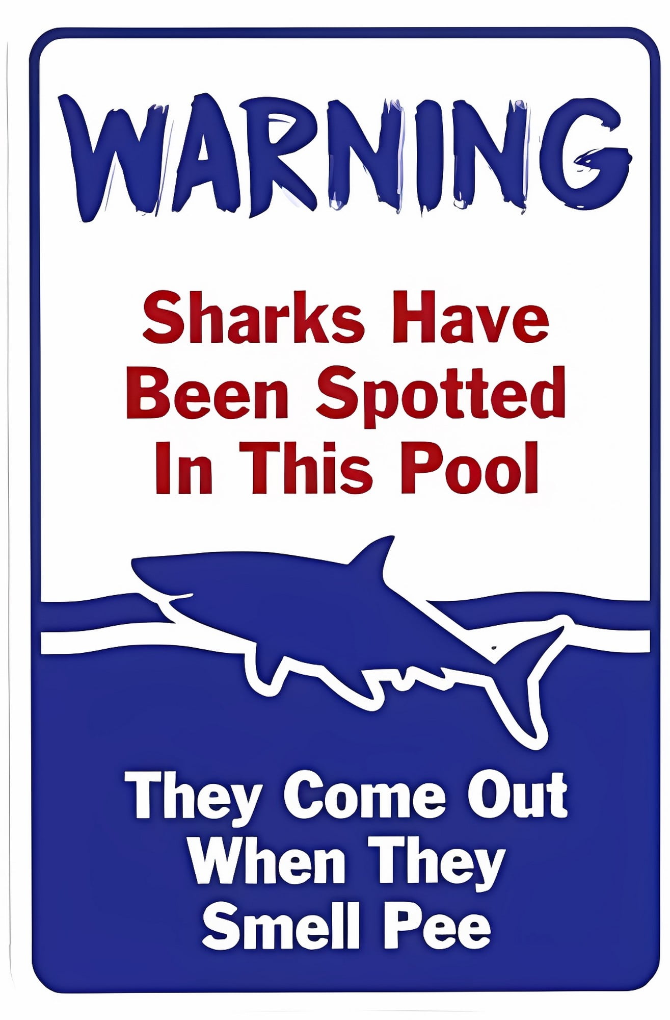 Swimming Pool Megalodon Spotted Warning Sign - 8"x12", Pool Rules Metal ...
