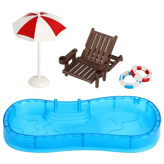 WRITWAA Miniature Diorama Swimming Pool Mini Furniture Model 1 Set ...