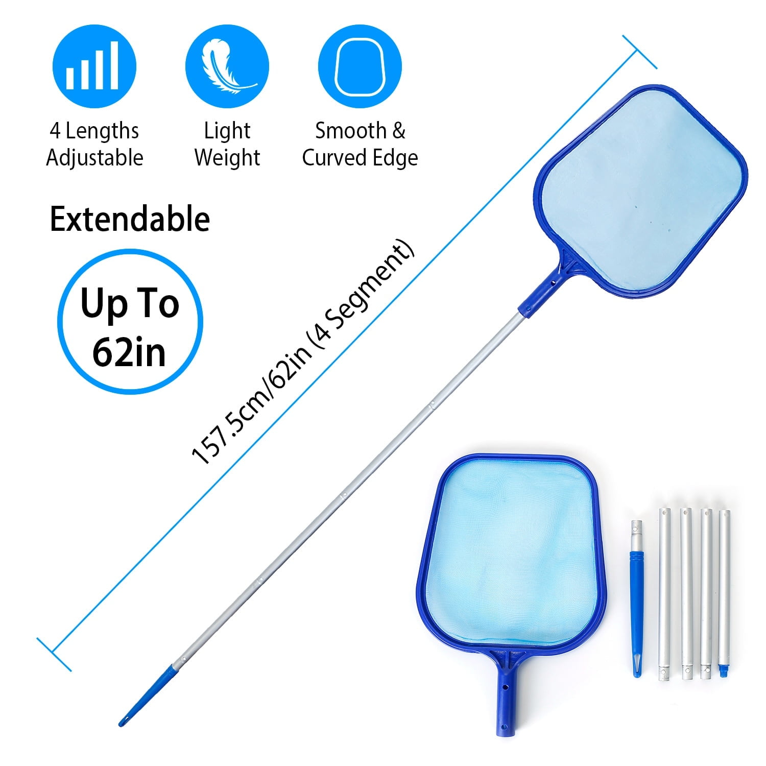 Swimming Pool Net For Skimming Richmoon Pool Skimmer Net Heavy Duty Pool Leaf Rake Cleaning Tool ...