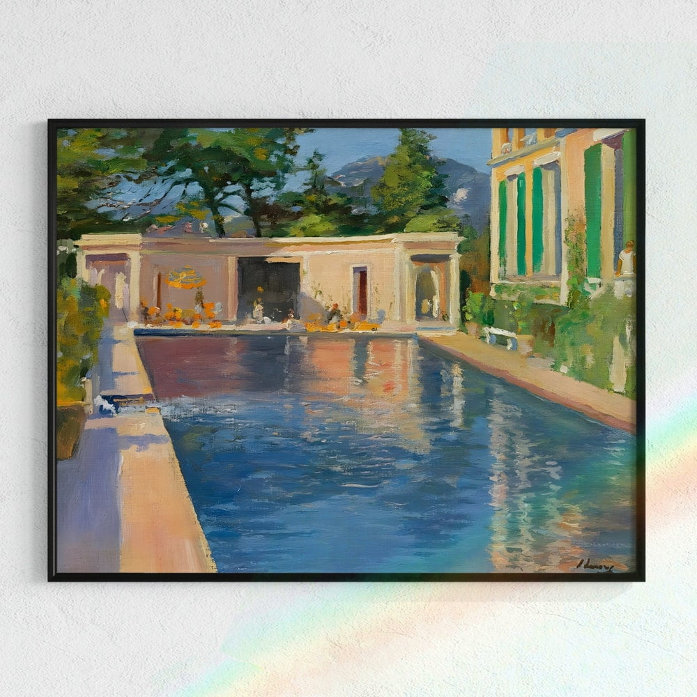 Swimming Pool Painting By John Lavery, Direct Download, Vintage Pool ...