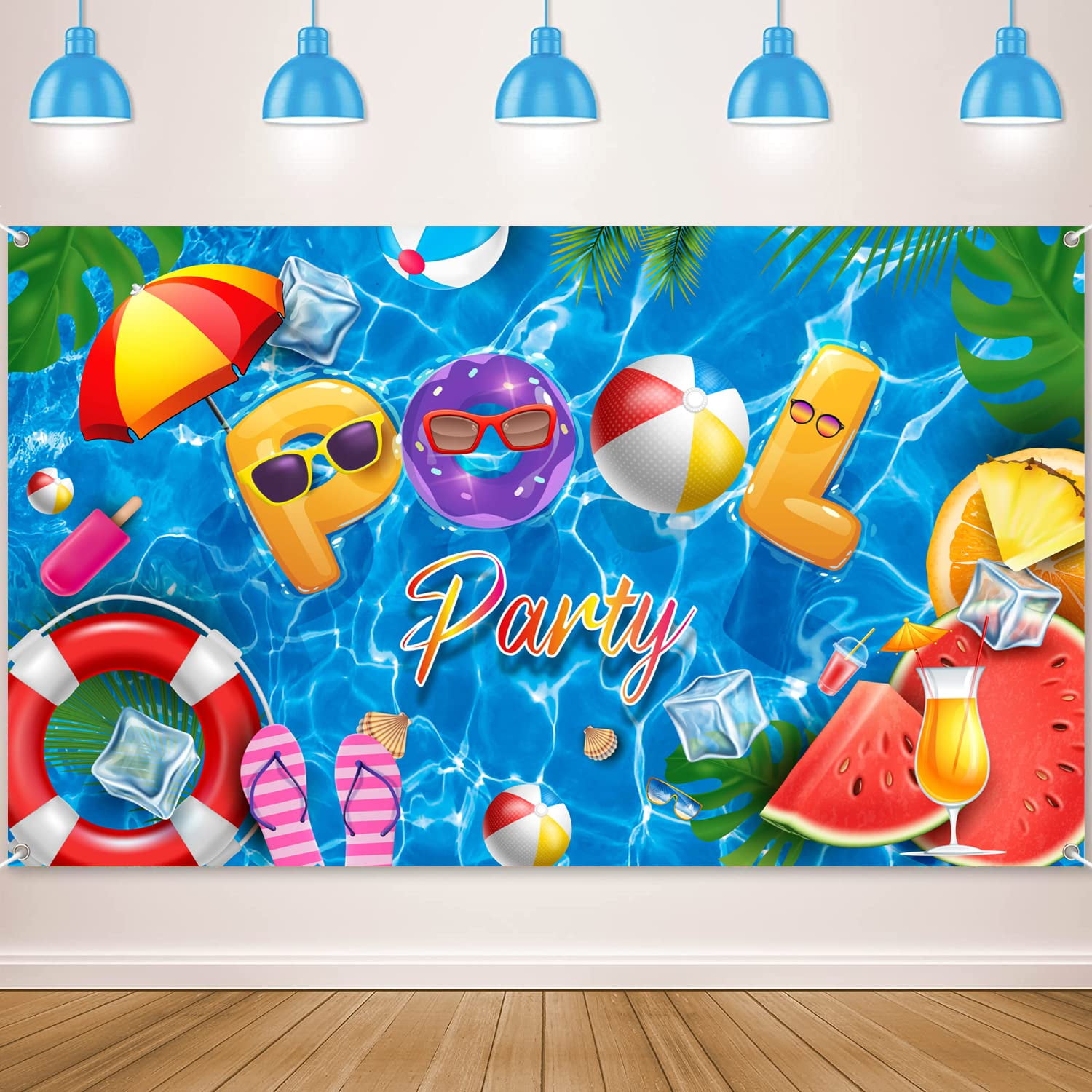 Swimming Pool PartyEGSC Backdrop | Summer Pool Party Banner for ...