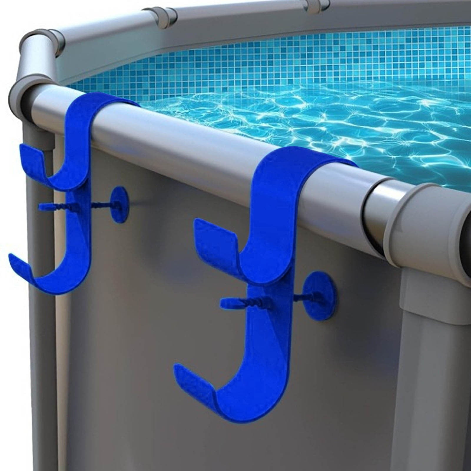 Swimming Pool Pipe Holders | Metal Double Hook Pool Fence Hanger for ...