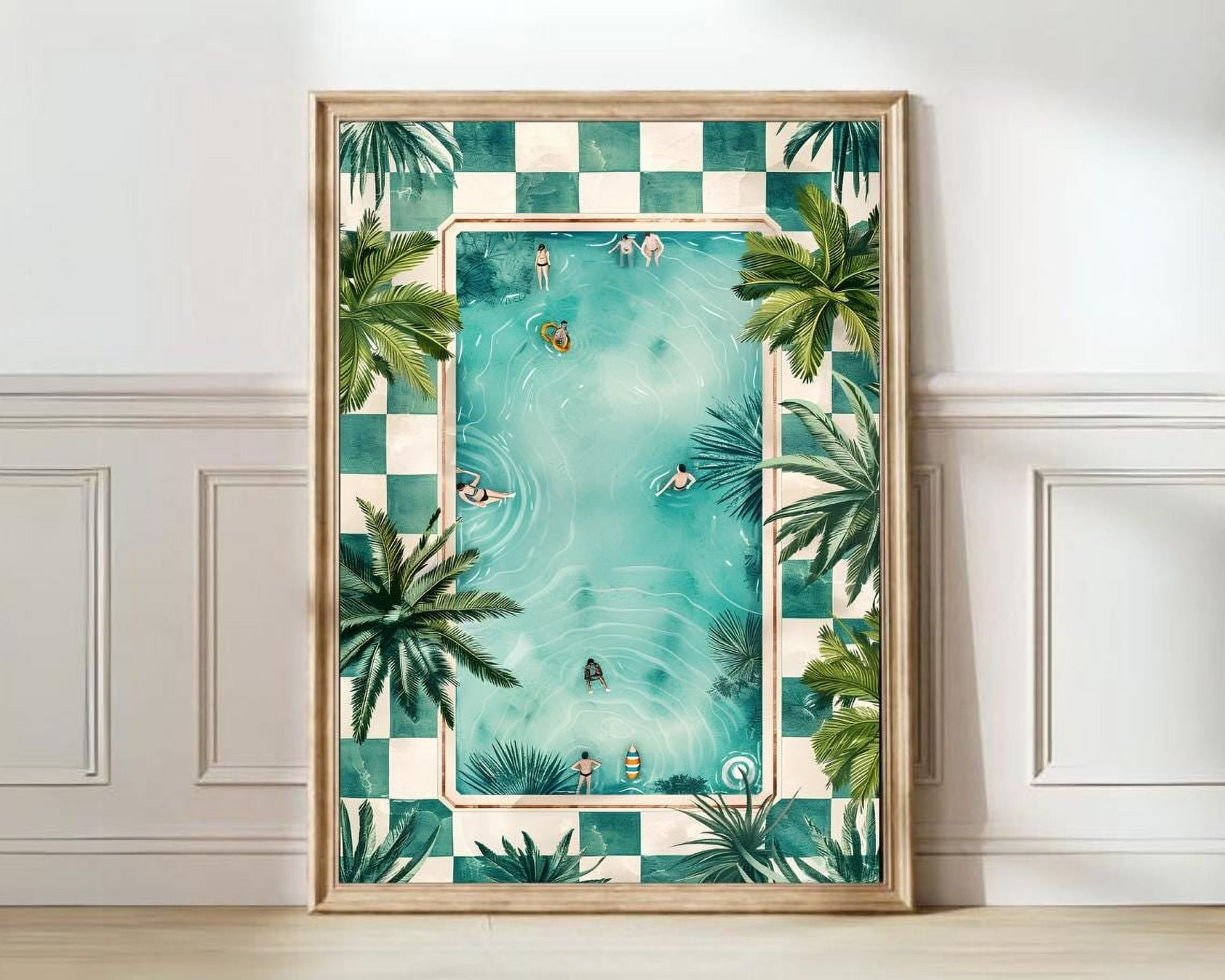 Swimming Pool Print Pool Illustration Watercolor Swimming Pool Vacation ...