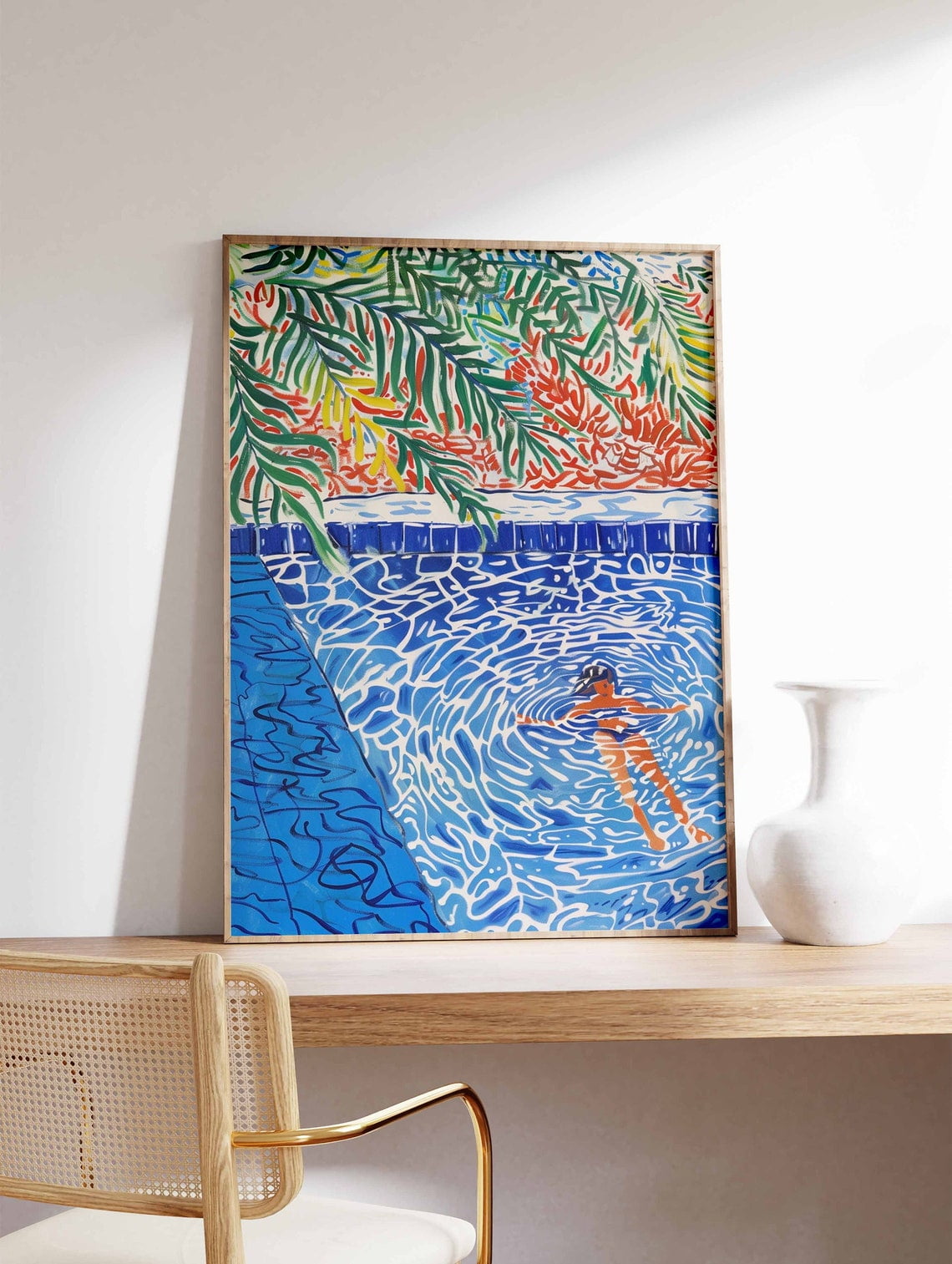 Swimming Pool Print, Swimming Poster, Tropical Decor, Blue Art Print ...