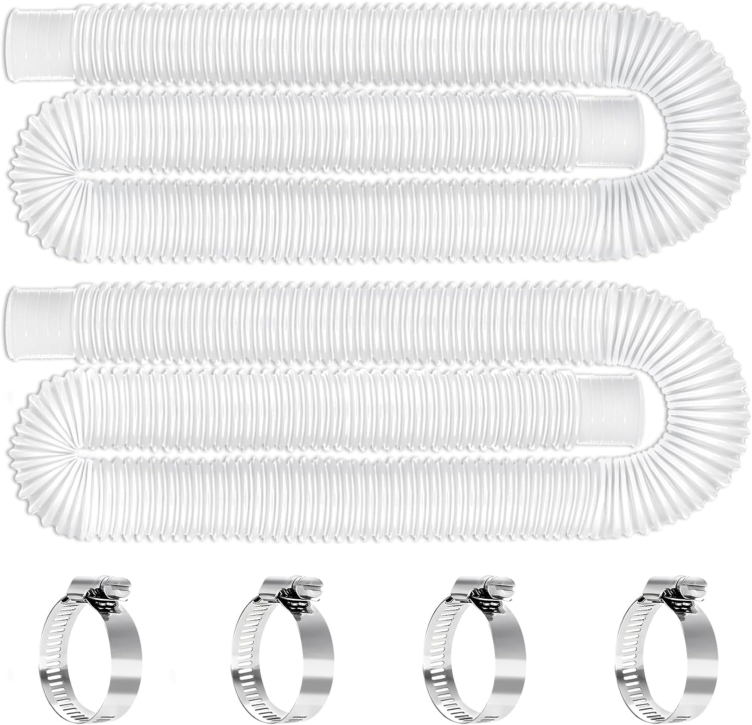 Swimming Pool Replacement Hose with Hose Clamps,59” Long 1.25" Diameter ...