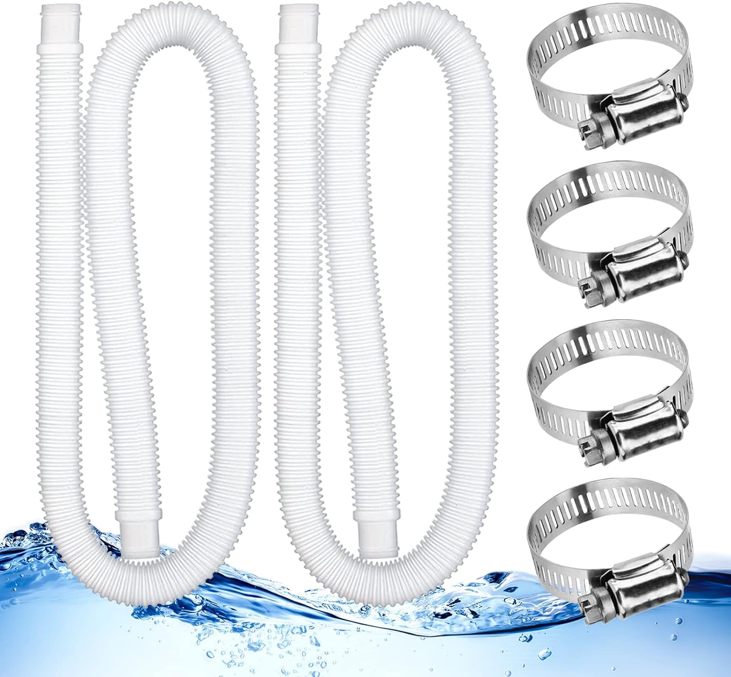 Swimming Pool Replacement Hose,Set of 2 55” Long 1.25"Pool Hoses for ...