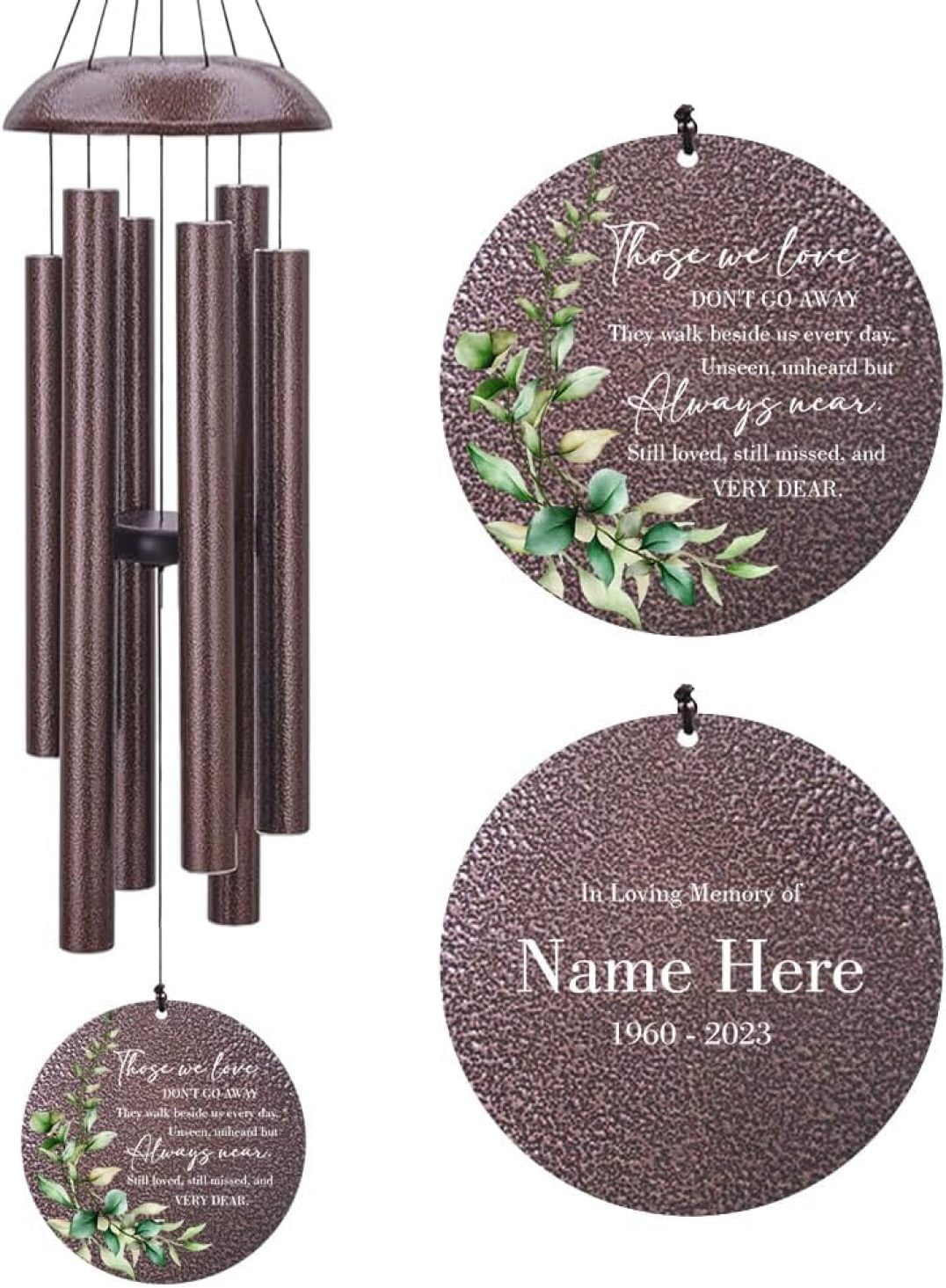 Sympathy Wind Chimes, Personalized Wind Chime for Loss of Loved Father ...