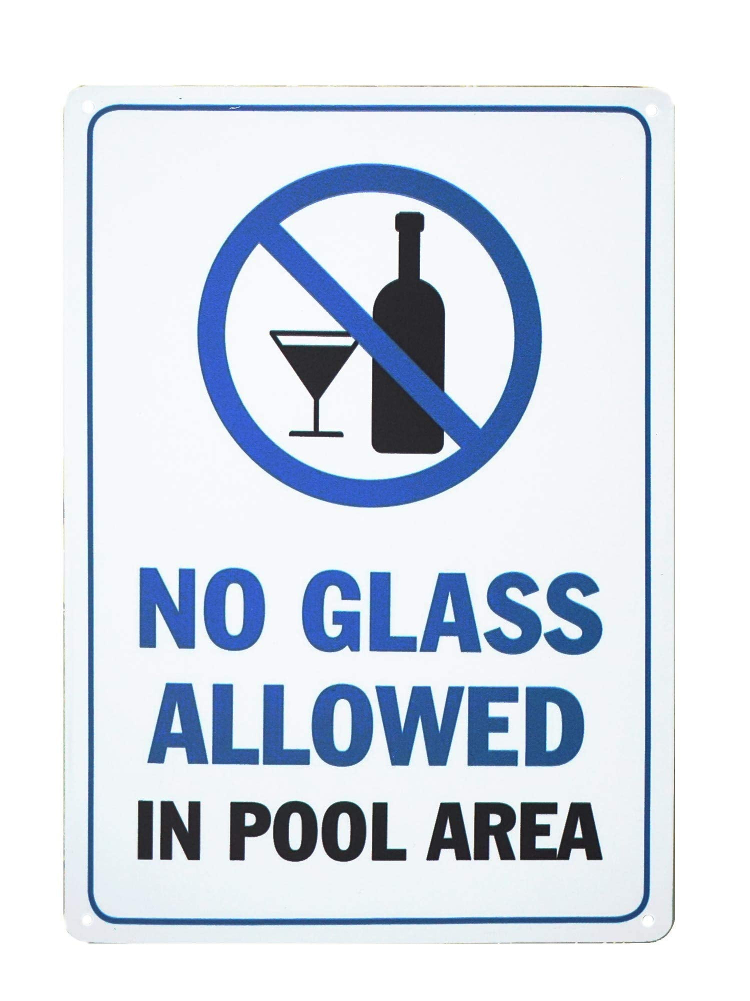 Swimming Pool Safety Sign No Glass Allowed in Pool Area Pool Rules ...