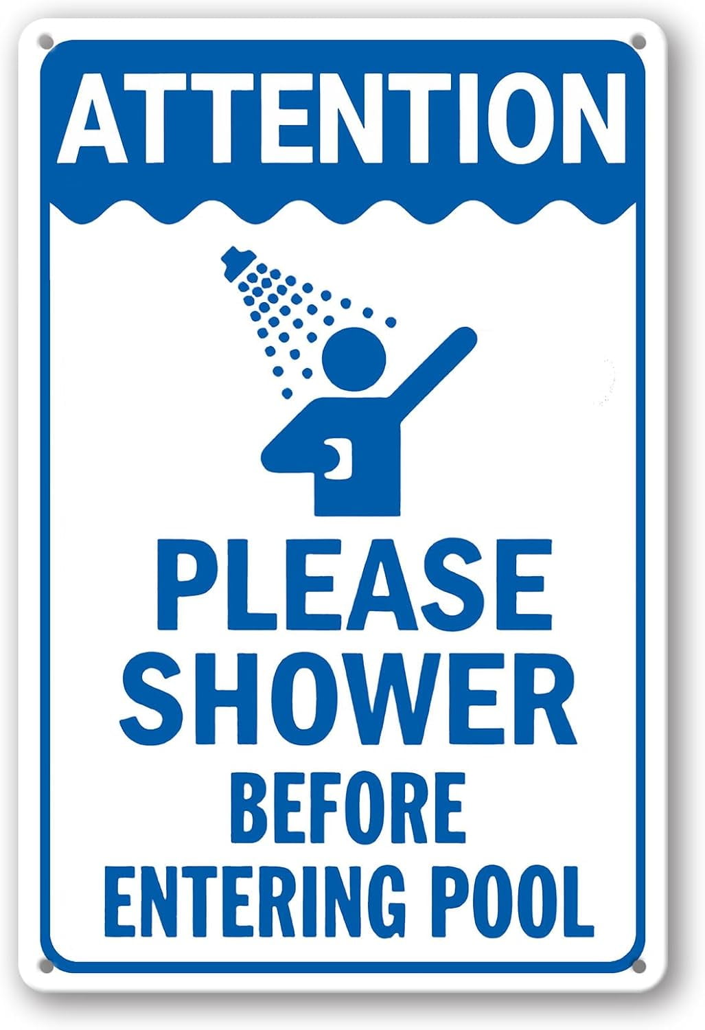 Swimming Pool Sign Attention Please Shower Before Entering Pool Sign ...