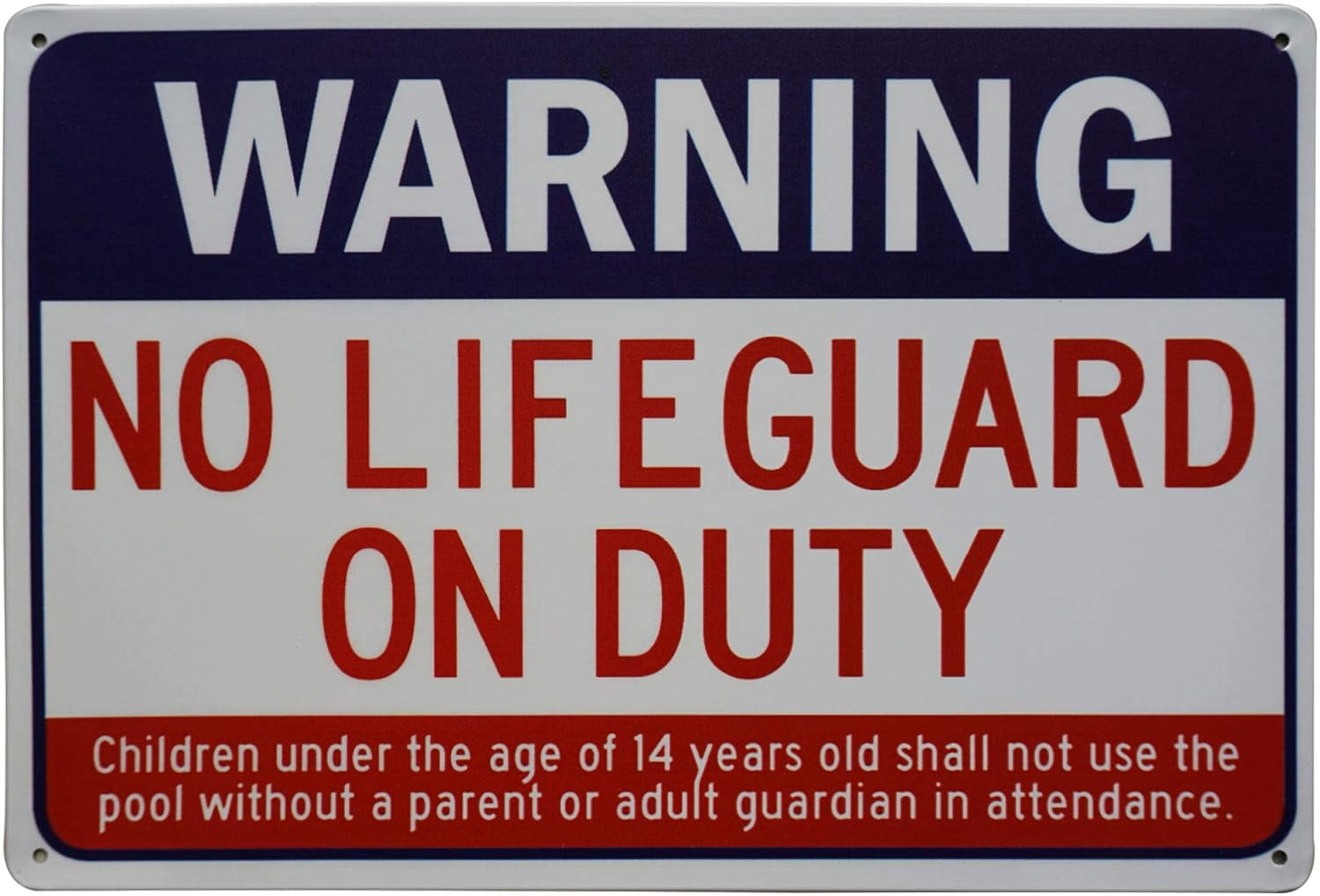 Swimming Pool Sign, No Lifeguard on Duty Sign Game Life Signs Outdoor ...