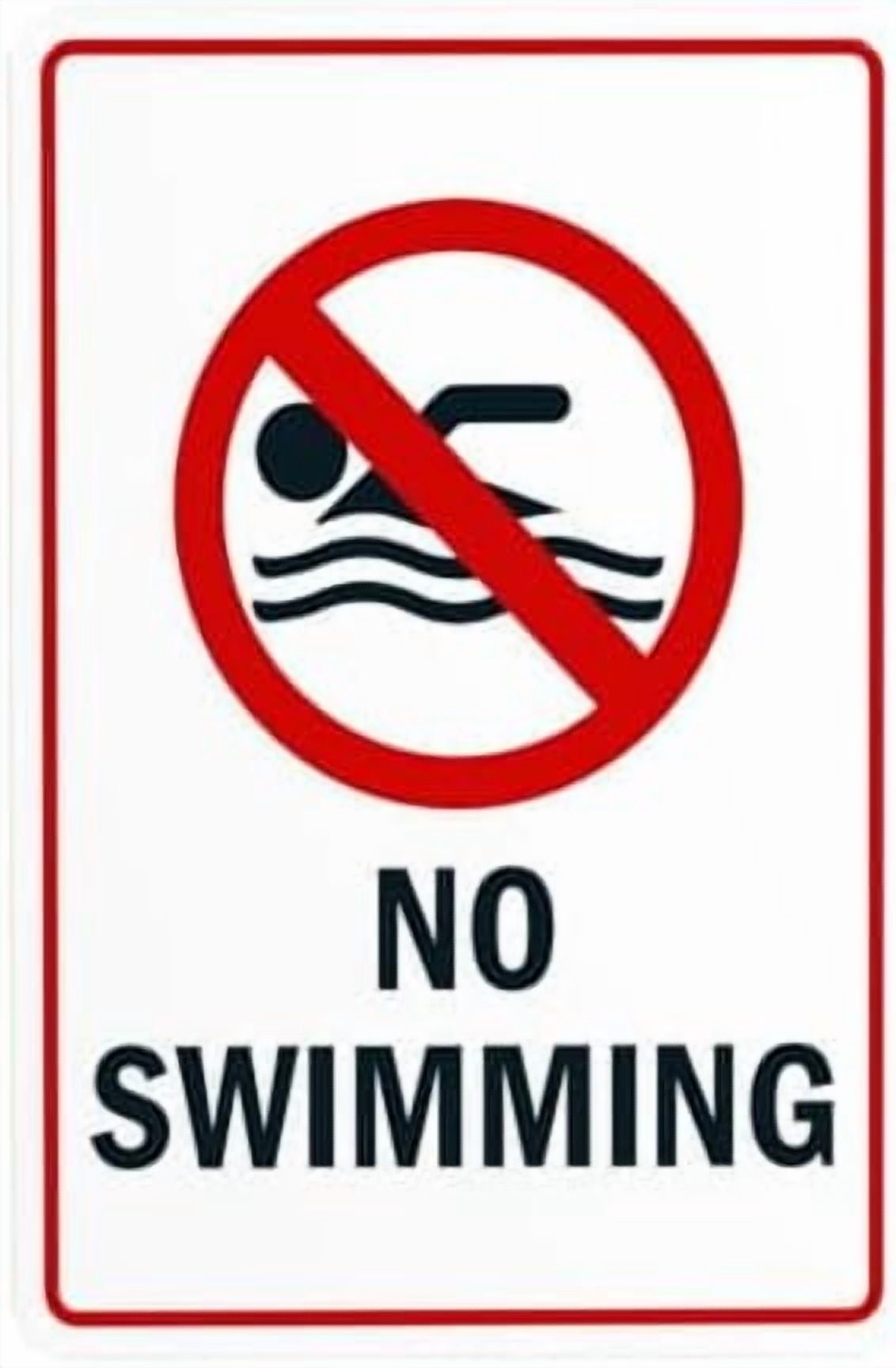 Swimming Pool Sign, No Swimming Warning Sign, Pool Rules Security Metal ...