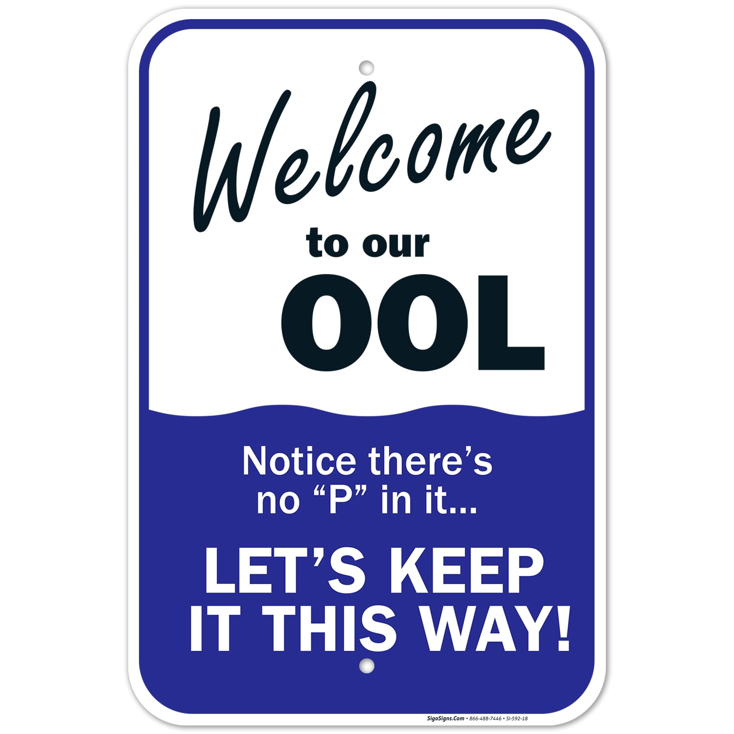 Swimming Pool Sign, Welcome to Our OOL Sign, Pool Rules, - Walmart.com