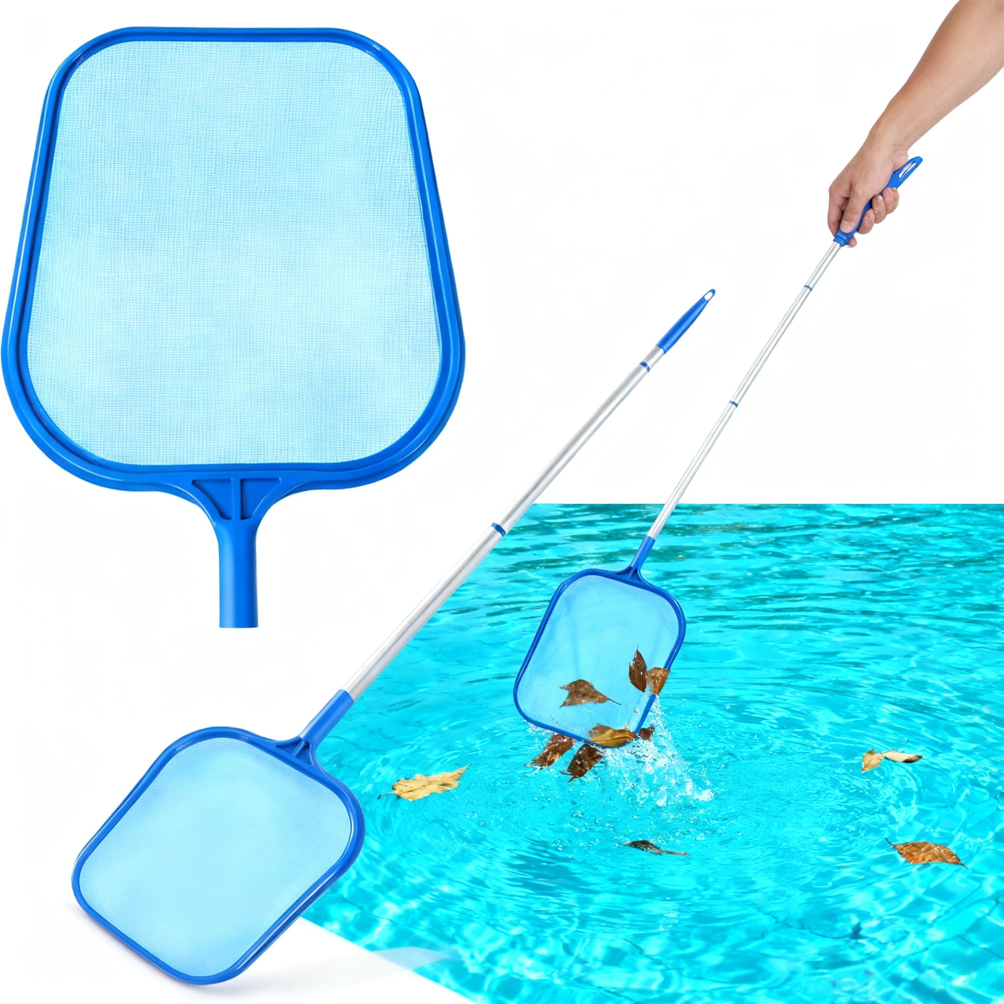 Swimming Pool Skimmer Net, Leaf Rake Net with 5 Section Telescopic ...