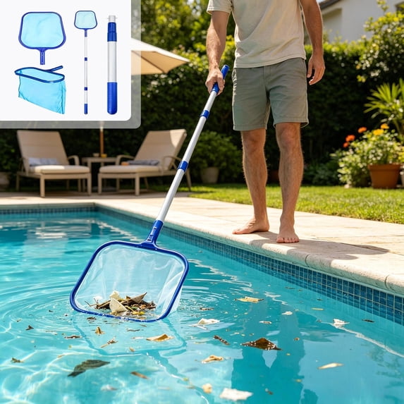 Swimming Pool Skimmer Net Set, With Telescopic Pole Design, Pool ...