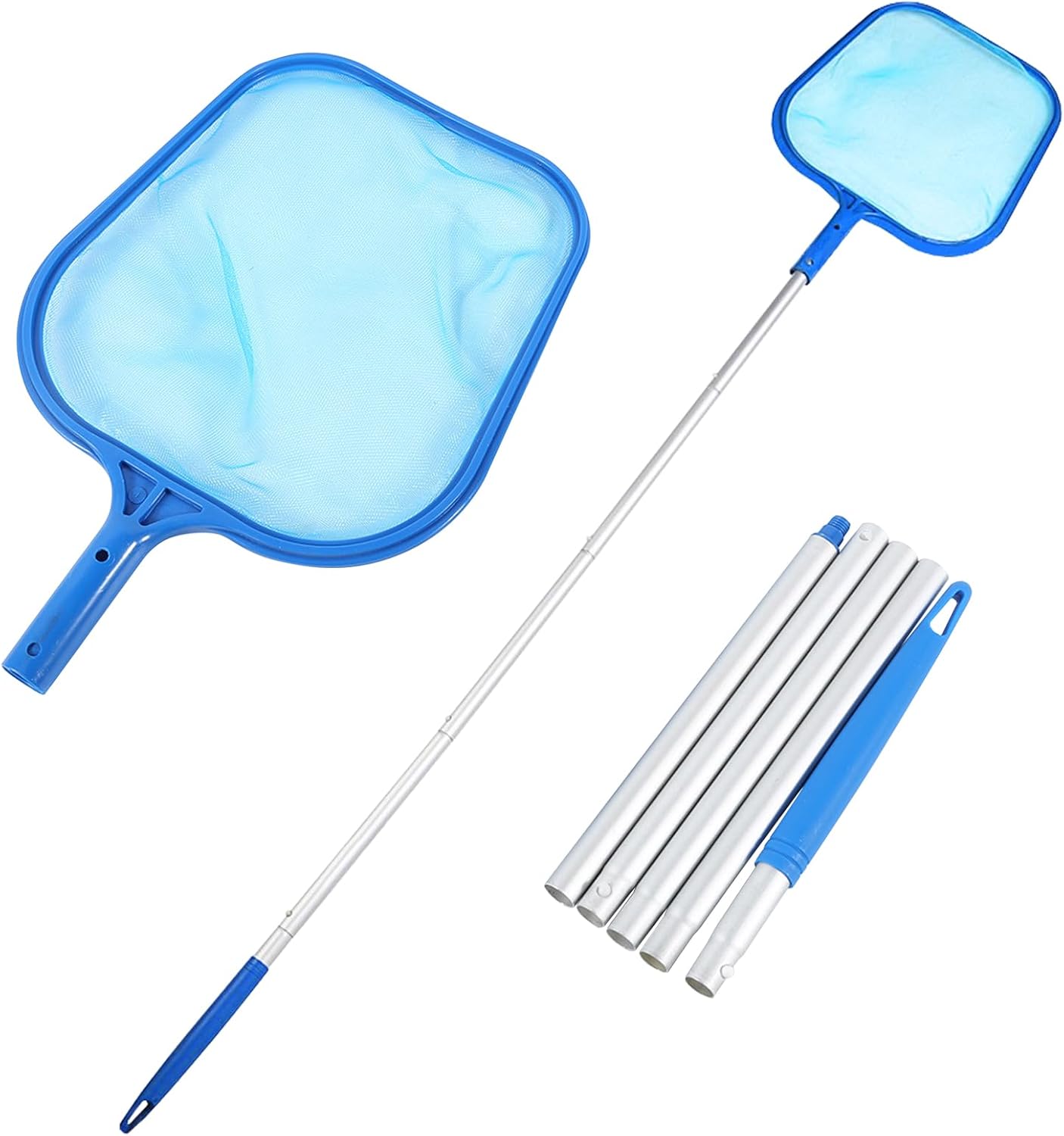Swimming Pool Skimmer Net Total Length 57 inches, Leaf Rake Net with 4 ...