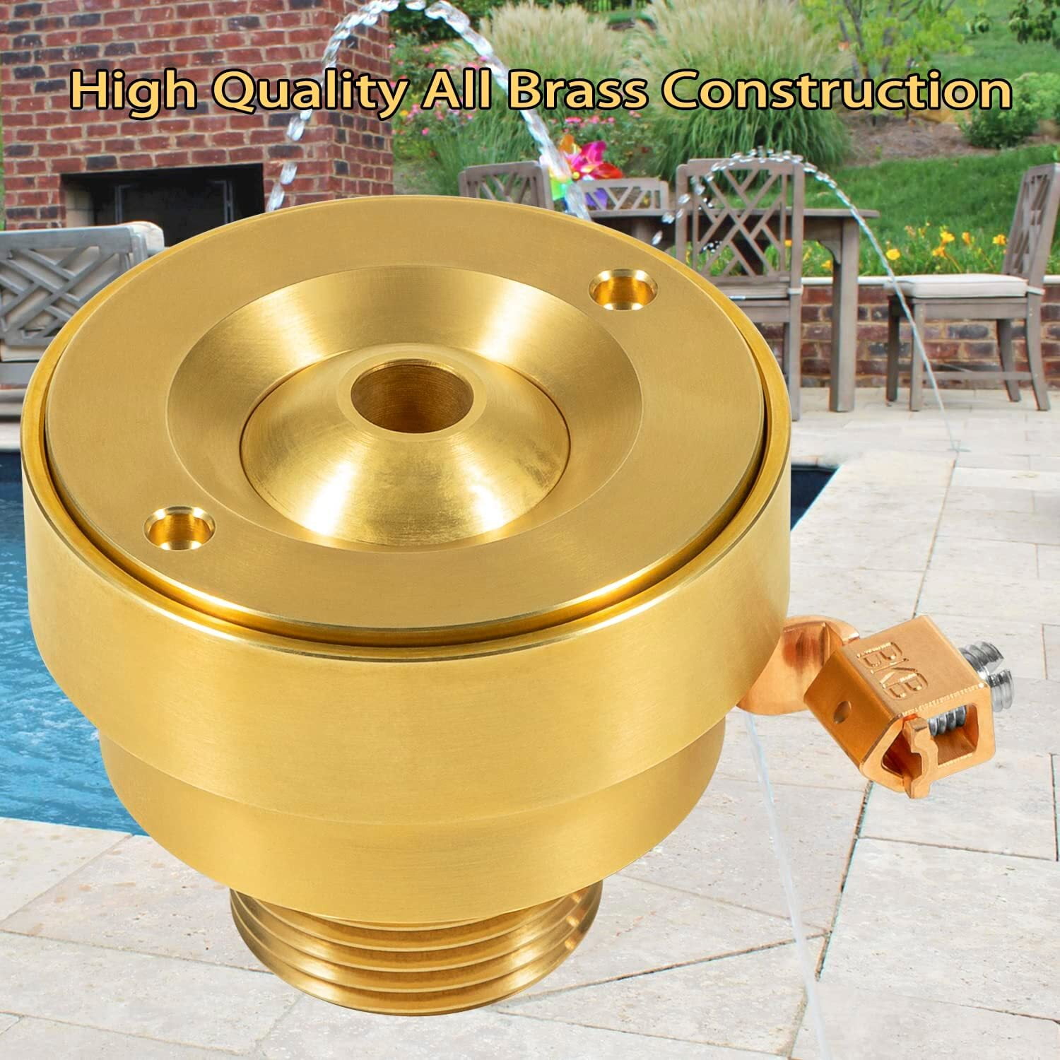 Swimming Pool Spa Brass Deck Jet Fountain Crown Nozzle with Grounding ...