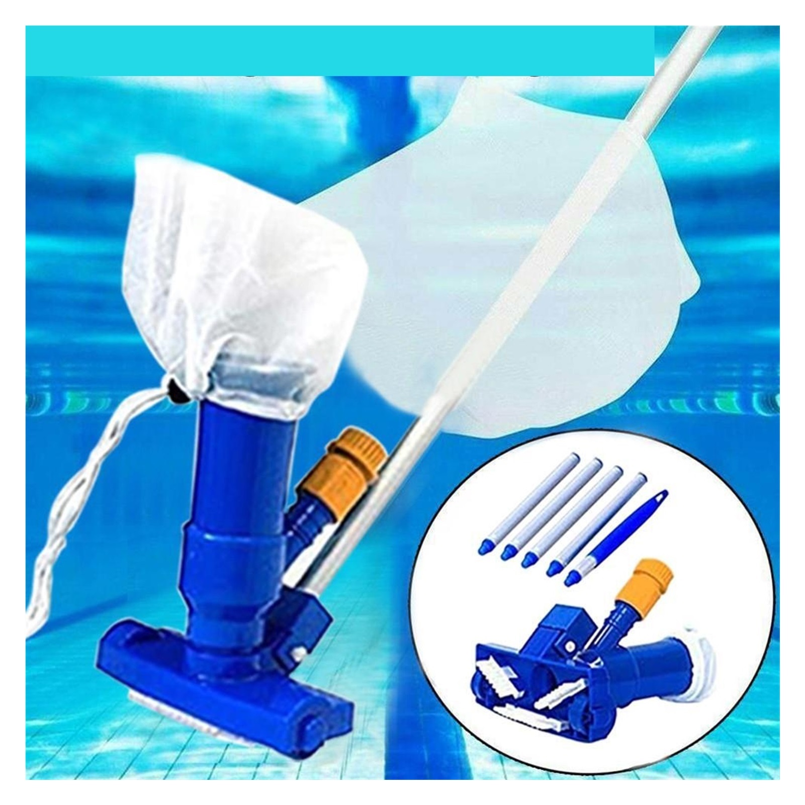 Swimming Pool Vacuum Cleaner Floating Objects Cleaning Set With Brush ...