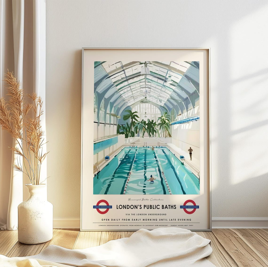Swimming Pool Wall Art, London Print, Swimming Art Print, Swimming ...