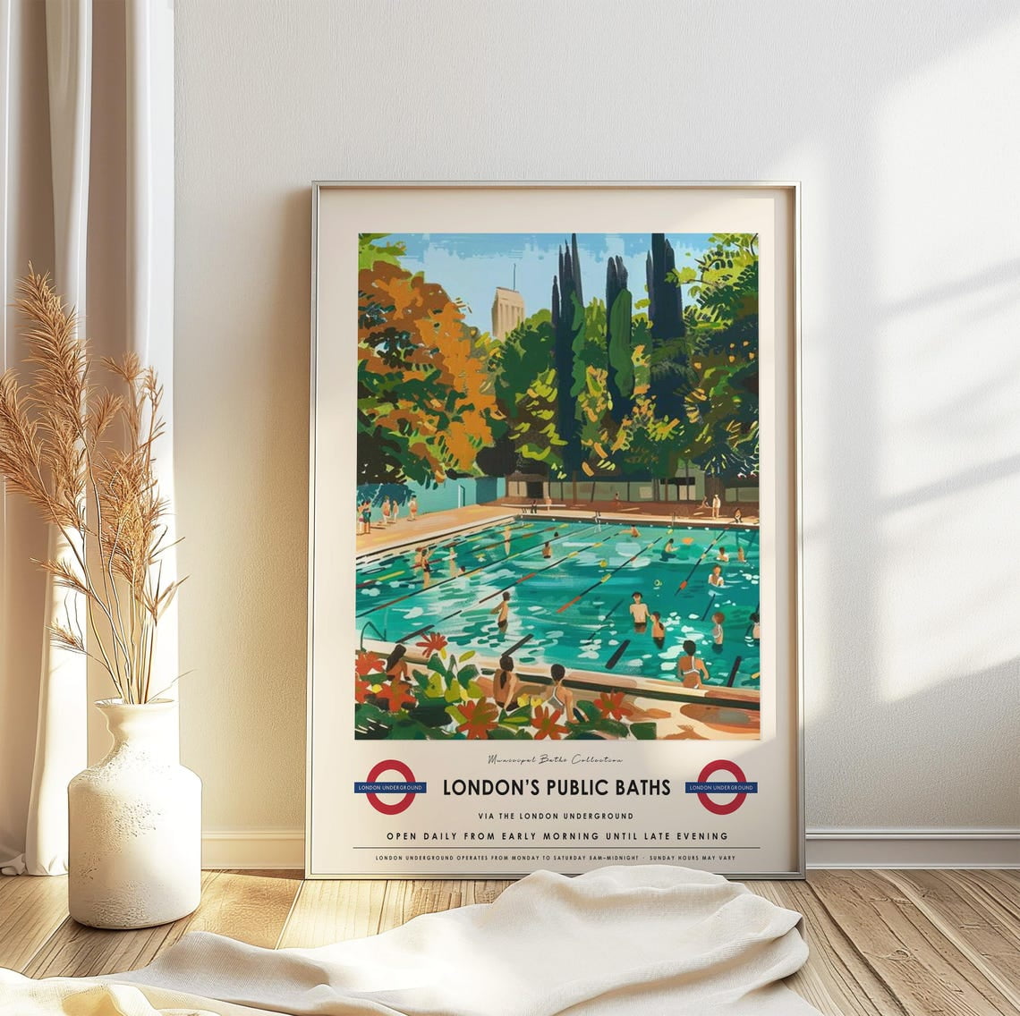 Swimming Pool Wall Art, London Print, Swimming Art Print, Swimming ...