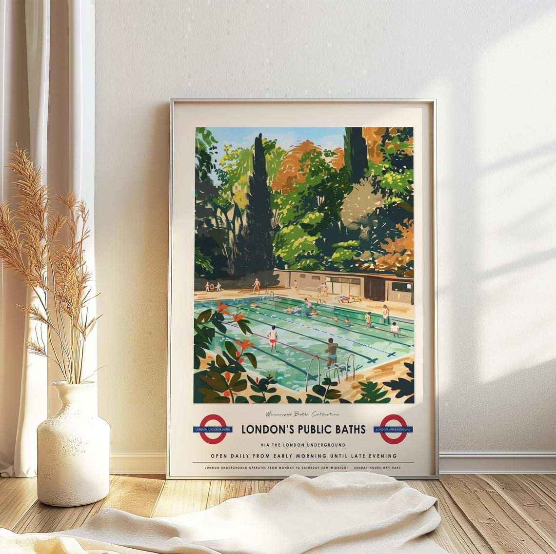 Swimming Pool Wall Art, London Print, Swimming Art Print, Swimming ...