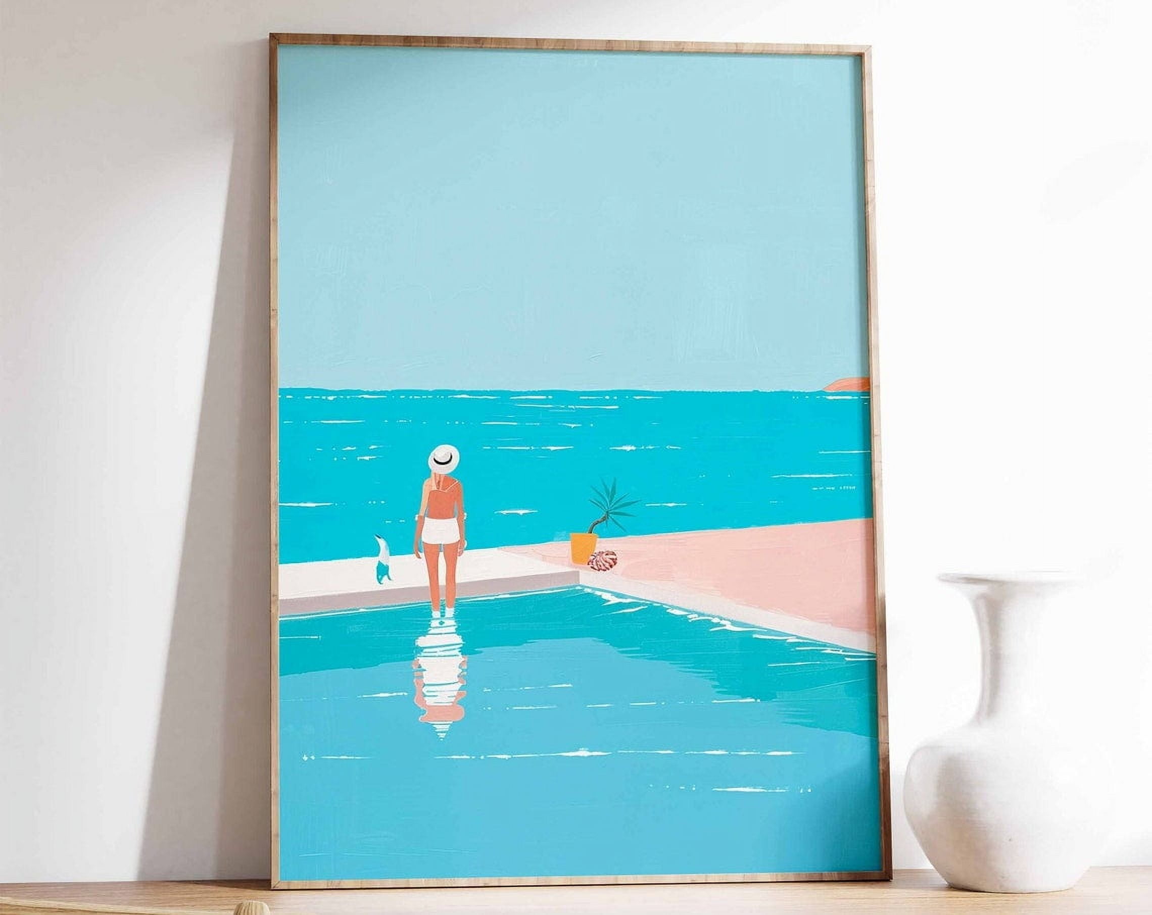 Swimming Pool Wall Art, Swimming Art Print, Swimming Poster, Blue Art ...