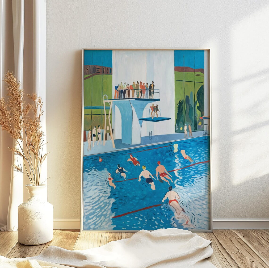 Swimming Pool Wall Art, Swimming Art Print, Swimming Poster, Blue Art ...