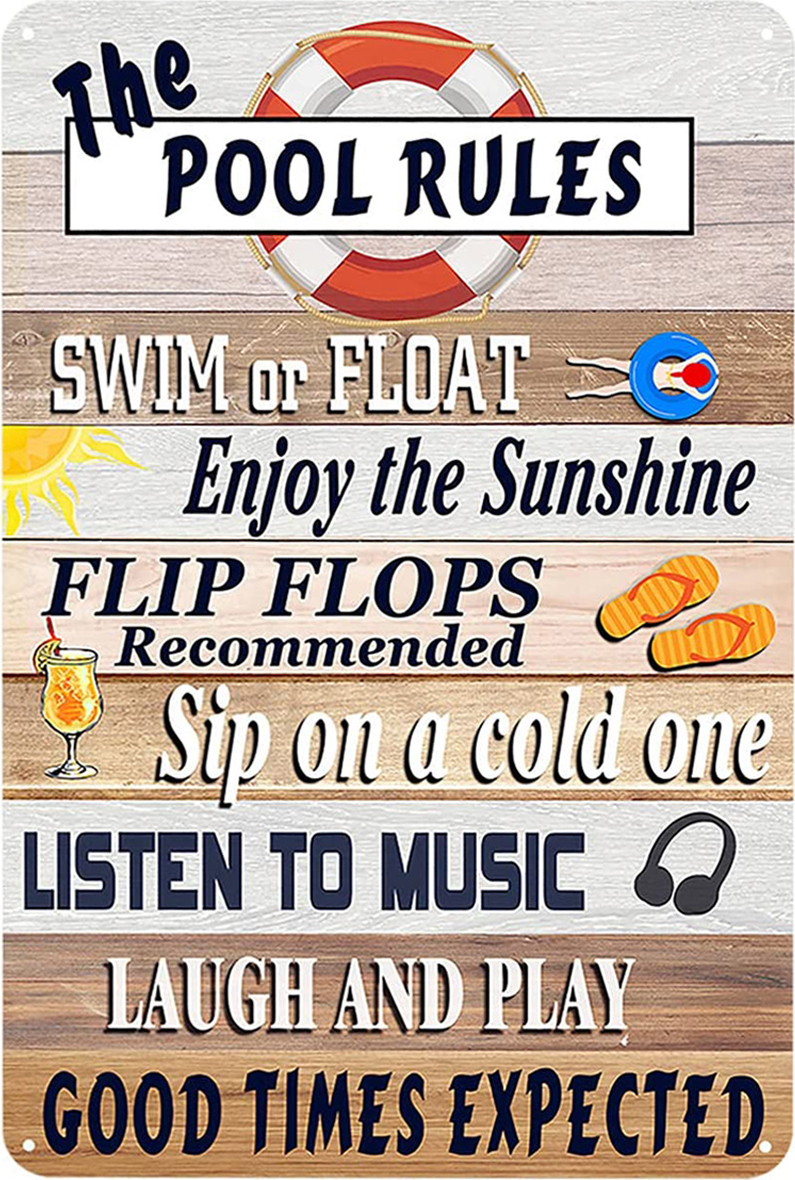 Swimming Pool Warning Signs, Swimming Slogans, Billboard Signs, Metal ...