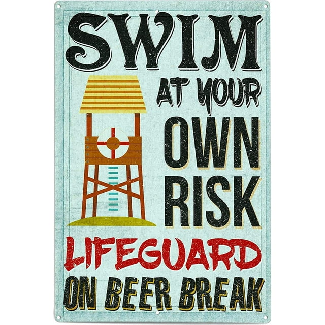 Swimming Pool Warning Signs, Swimming Slogans, Billboard Signs, Metal ...