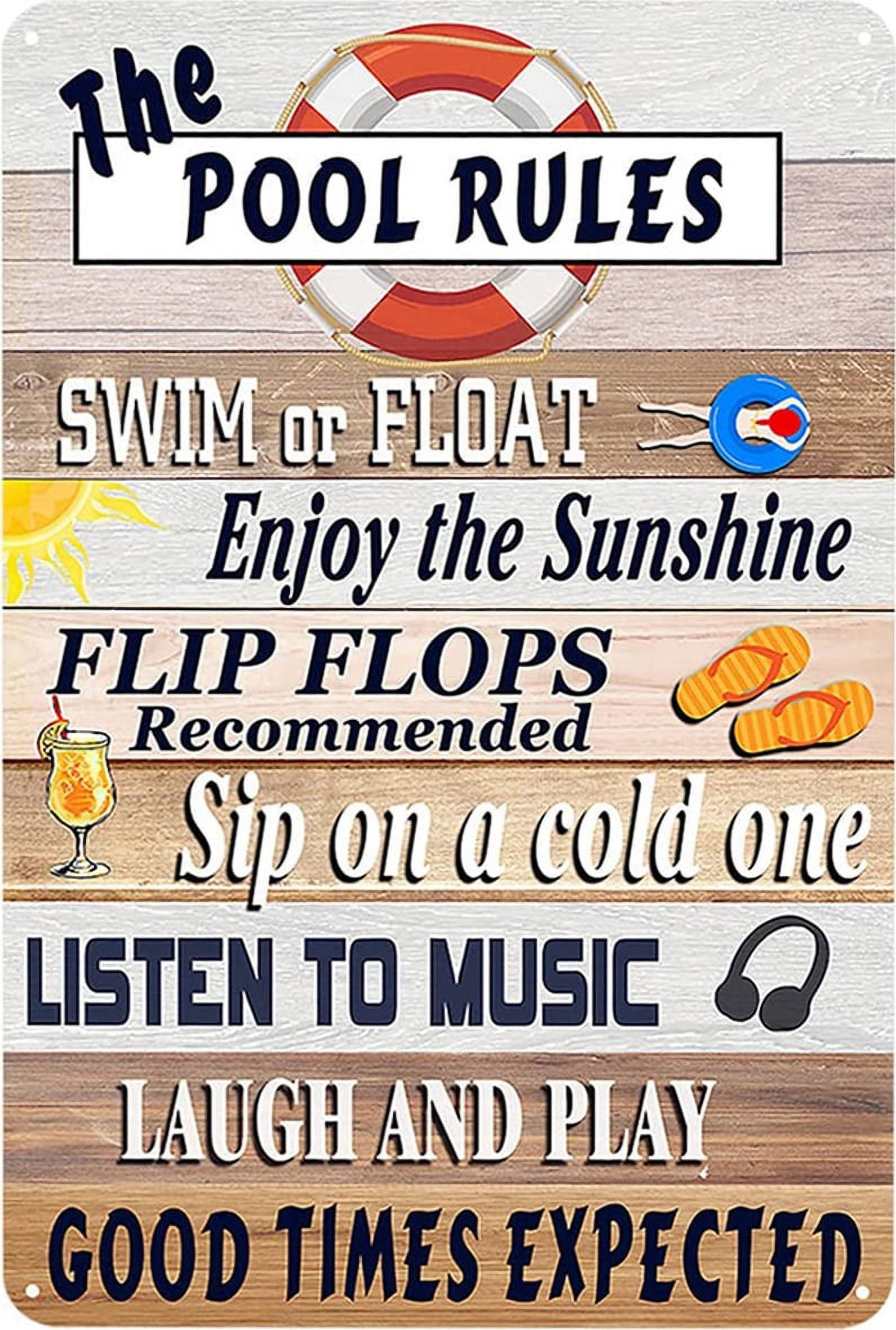 Swimming Pool Warning Signs, Swimming Slogans, Billboard Signs, Metal ...