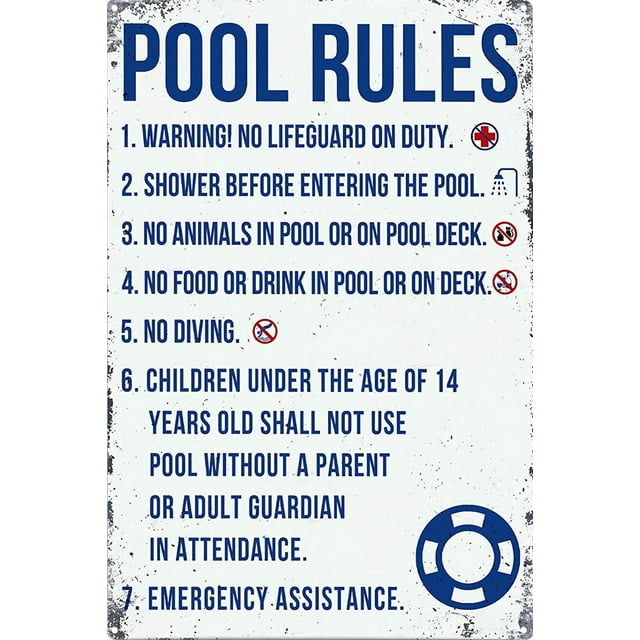 Swimming Pool Warning Signs, Swimming Slogans, Billboard Signs, Metal ...