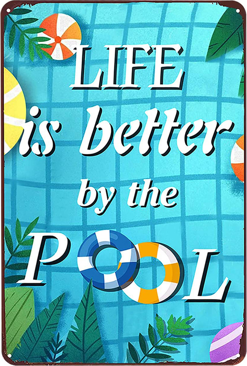 Swimming Pool Warning Signs, Swimming Slogans, Billboard Signs, Metal ...