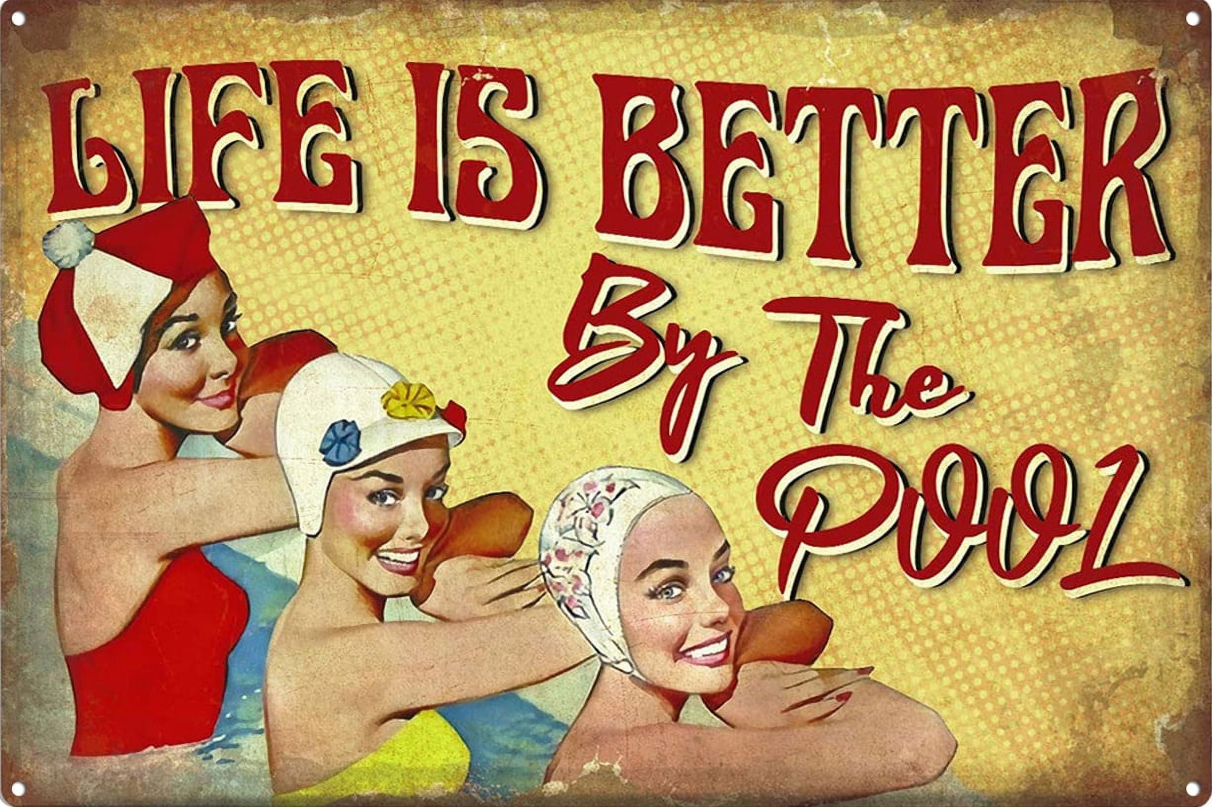 Swimming Pool Warning Signs, Swimming Slogans, Billboard Signs, Metal ...