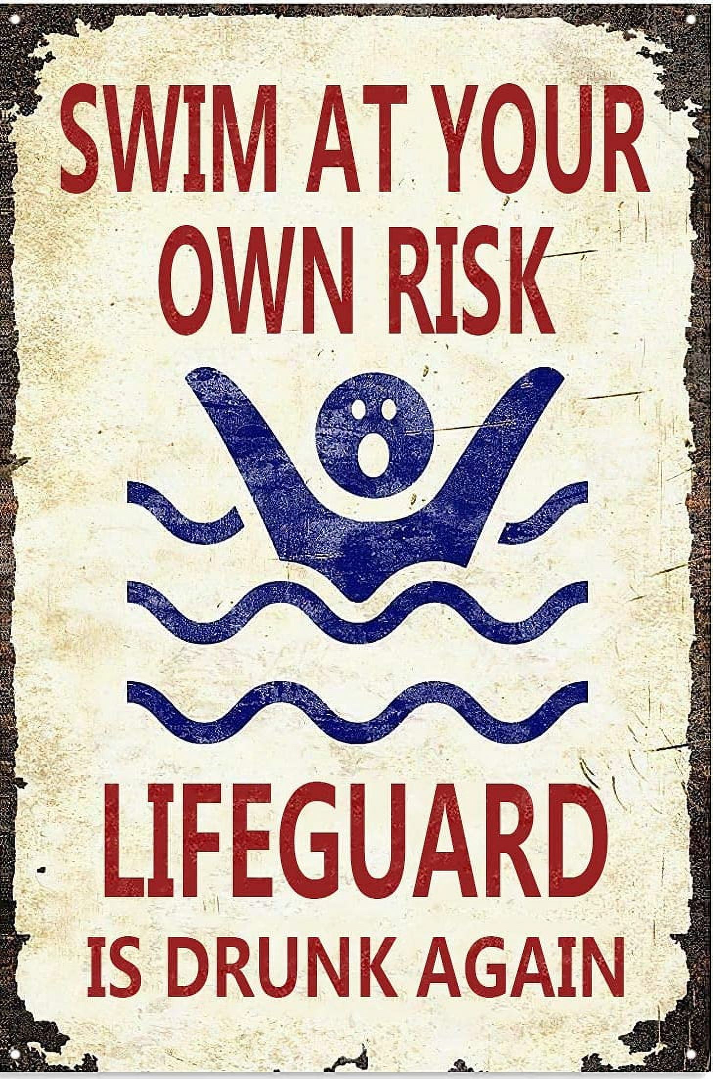 Swimming Pool Warning Signs, Swimming Slogans, Billboard Signs, Metal ...