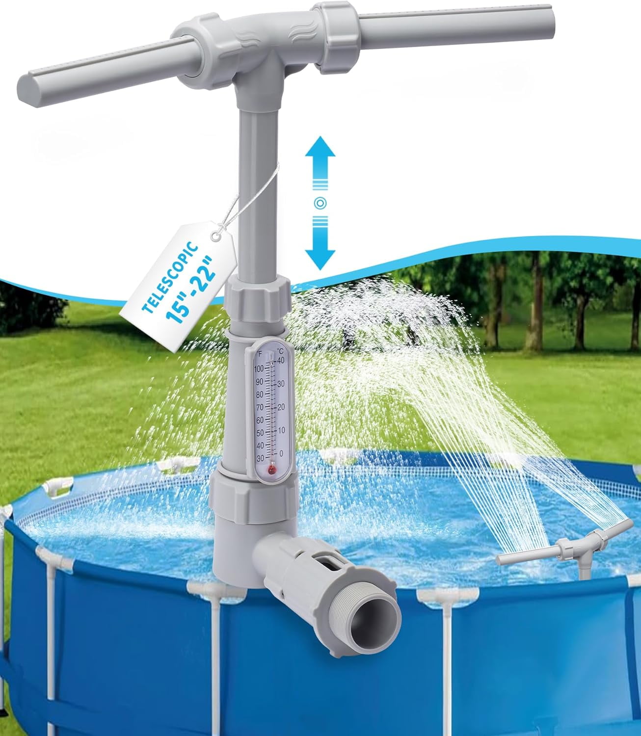 Swimming-Pool Waterfall-Fountain Water Fun Sprinkler - Dual Sprayer ...
