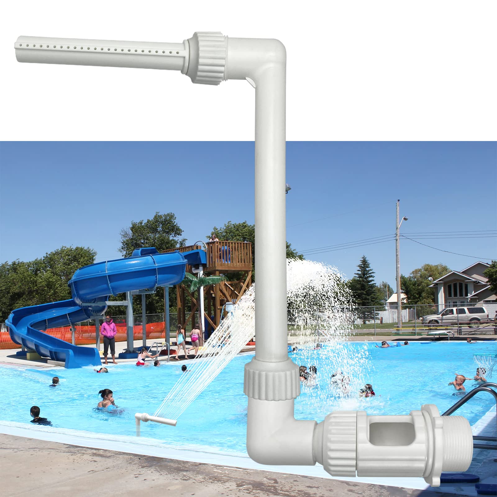 Swimming Pool Waterfall Spray Pond Fountain - Water Spray Spa Fun ...