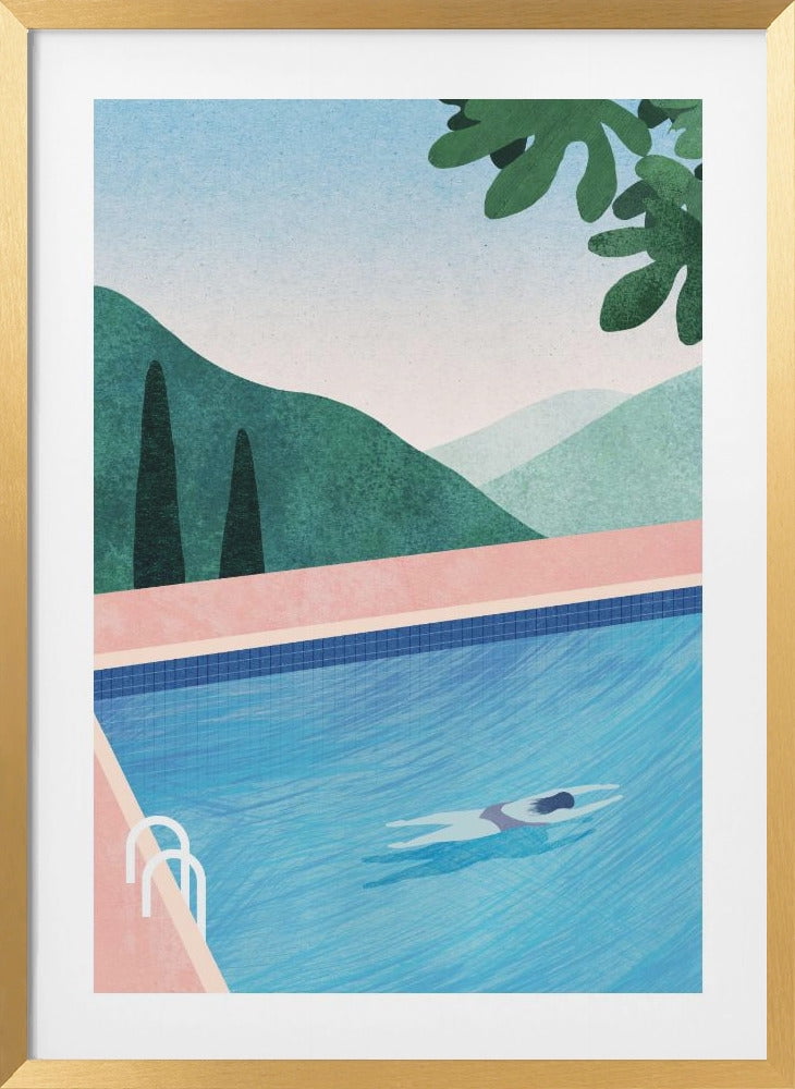 Swimming Pool ii Framed Art Modern Wall Decor - Walmart.com
