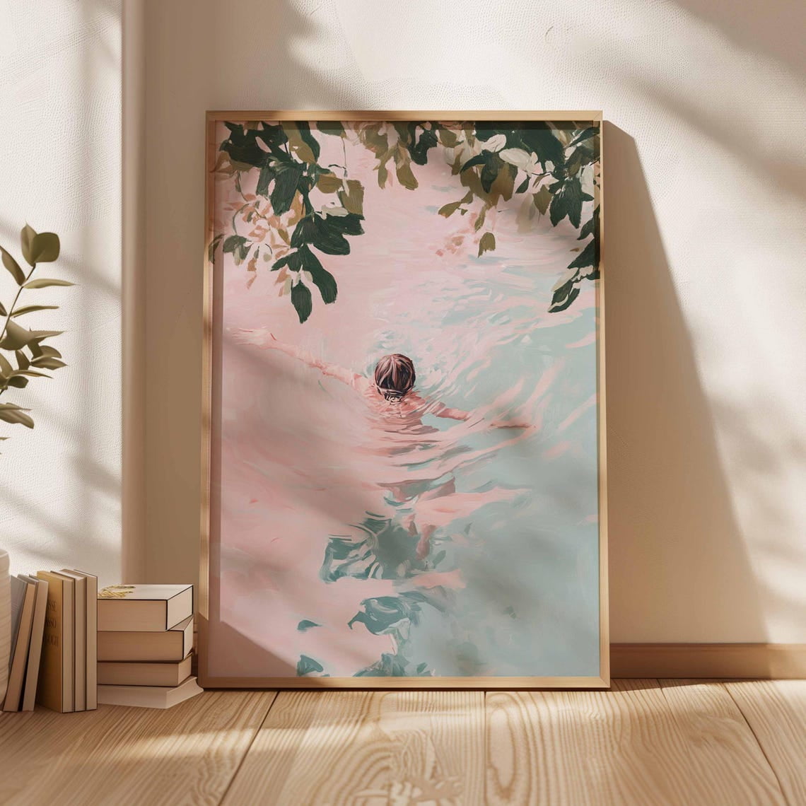 Swimming Poster, Retro Swimming Print, Beachy Wall Art, Blue Wall Art ...