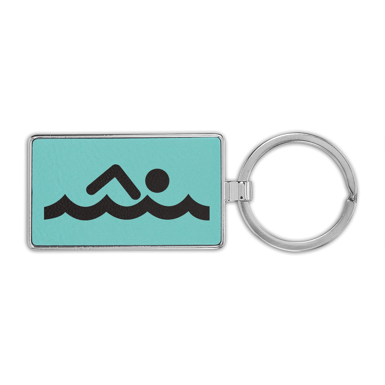 Swimming Premium Leatherette Keychain triathlon swimmer swim #2 - Teal ...
