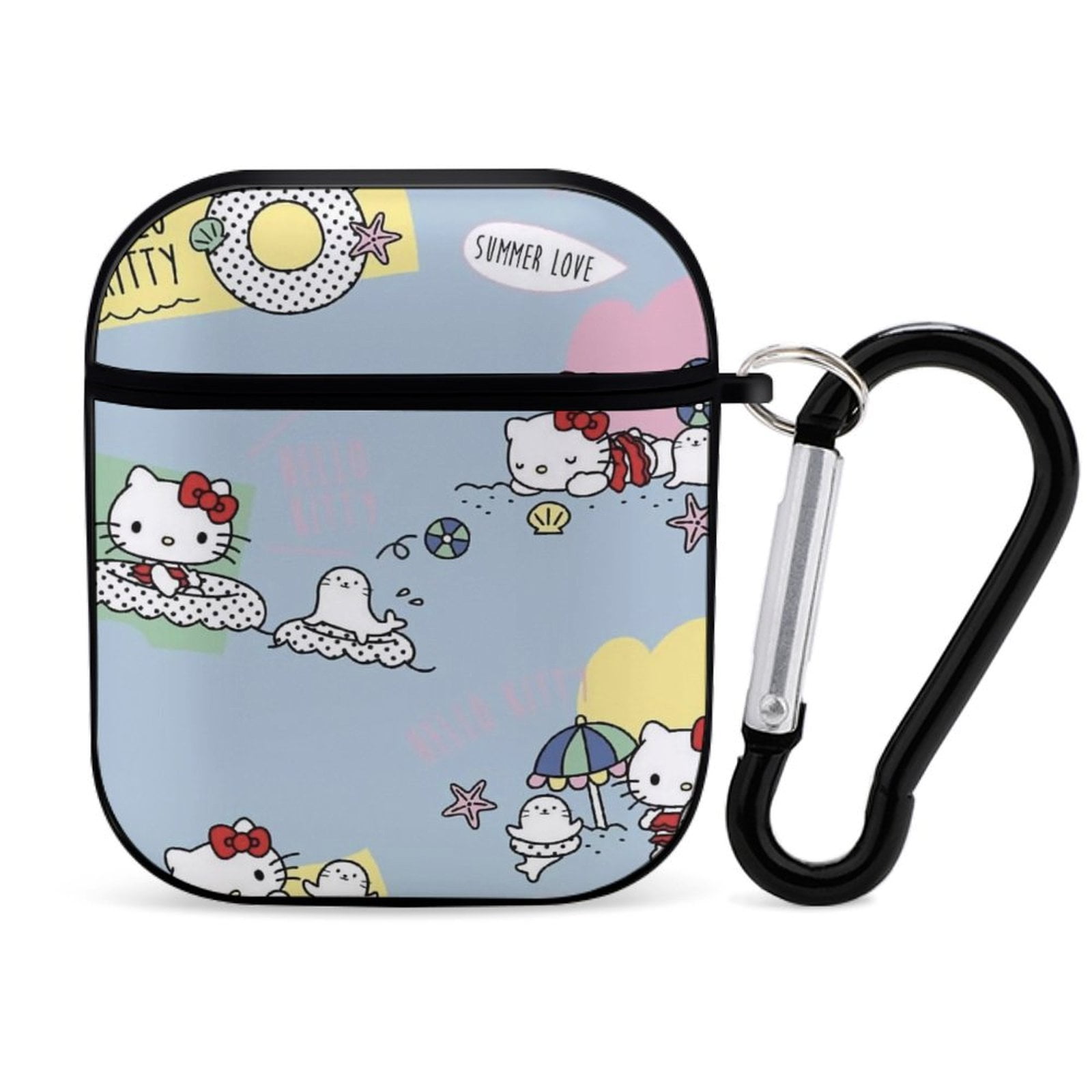 Swimming Ring Hello Kitty Case for AirPods Case Cover with Keychain ...