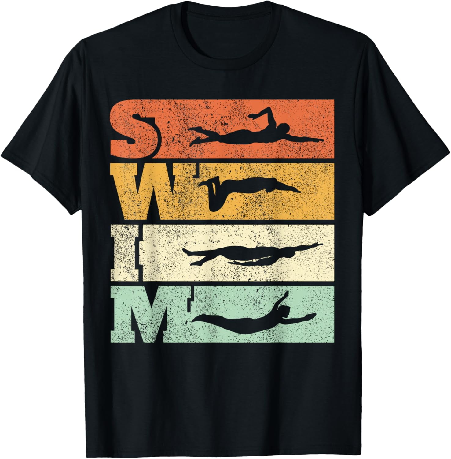 Swimming SWIM Strokes Vintage Swimmer T-Shirt - Walmart.com