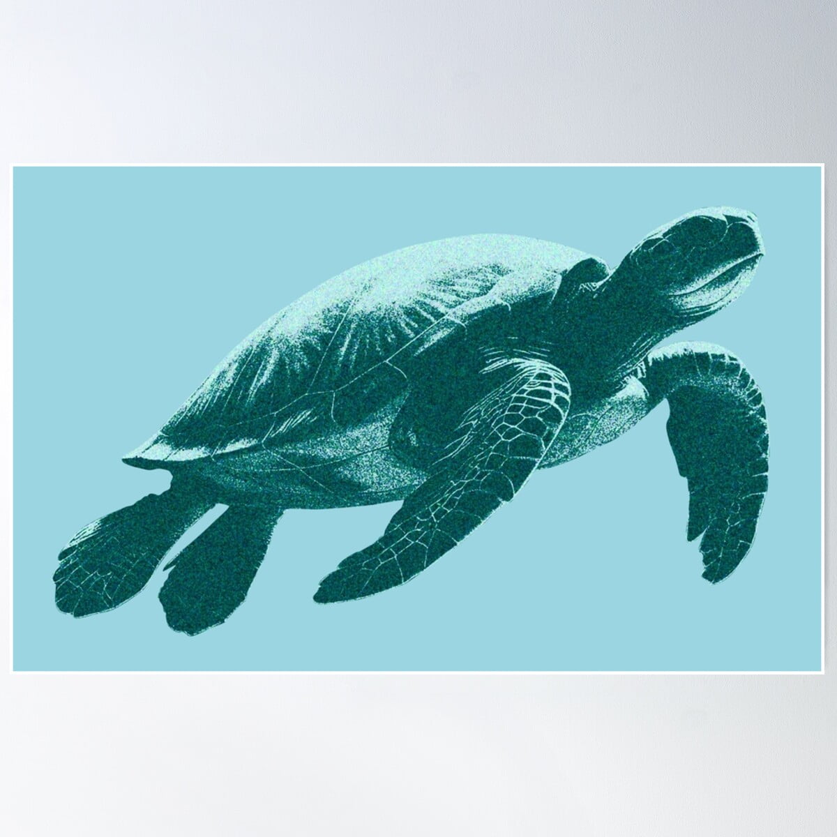 Swimming Sea Turtle | Marine Life Poster Wall Art, Modern Wall Decor ...