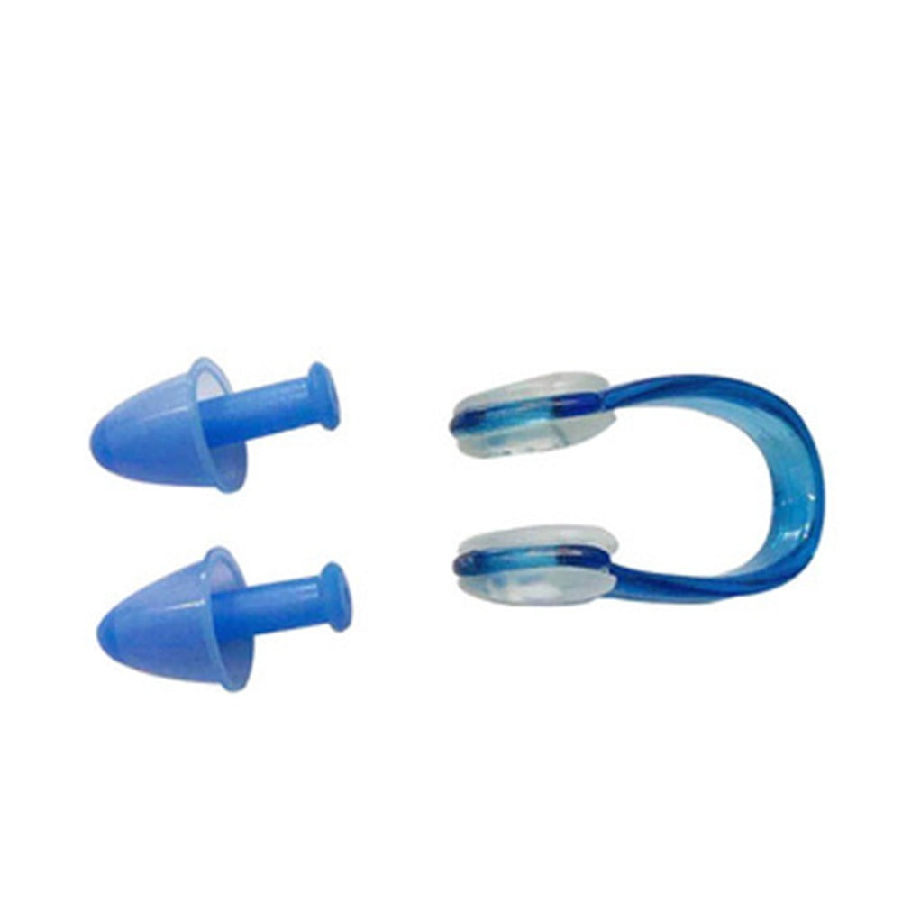 Swimming Soft Silicone Nose Clip Ear Plugs Kits Swimmer Nose Clip Ear ...
