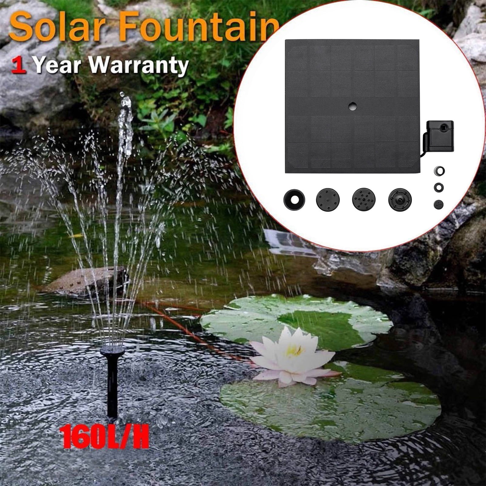 Swimming, Solar Fountains Floating Outdoor Pool Water Feature Floating ...