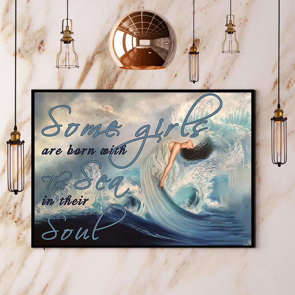 Swimming Some Girls Are Born With The Sea In Their Soul Paper Poster No ...