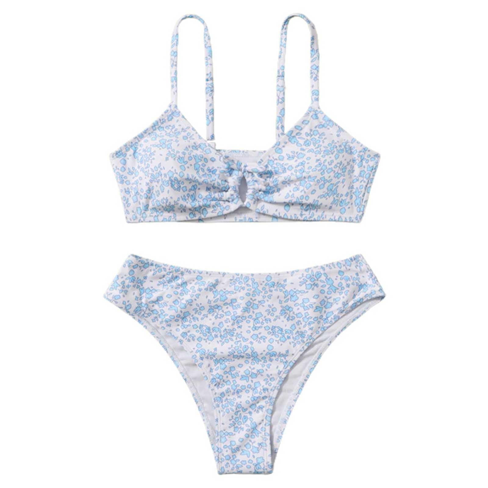 Swimming Suit For Girls 2 Piece Swimsuit Floral Prints Thin Strap ...