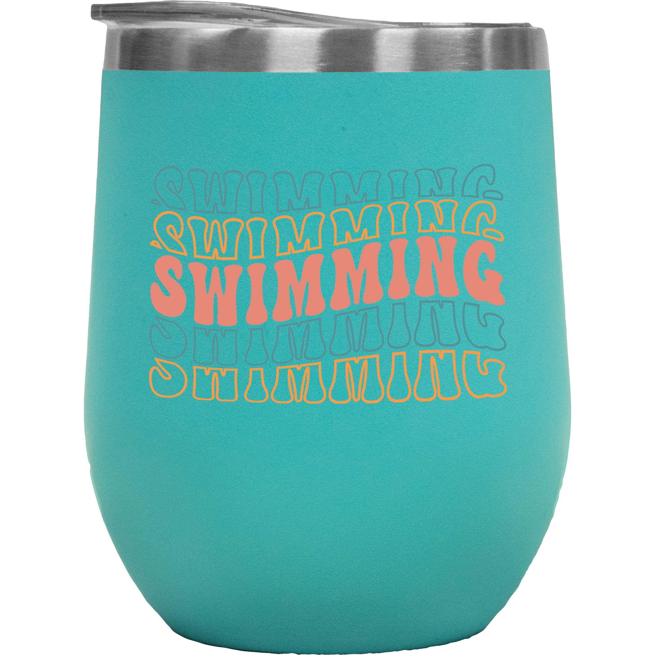 Swimming, Swim Coach or Swimmer Themed, Groovy Retro Wavy Text Merch ...