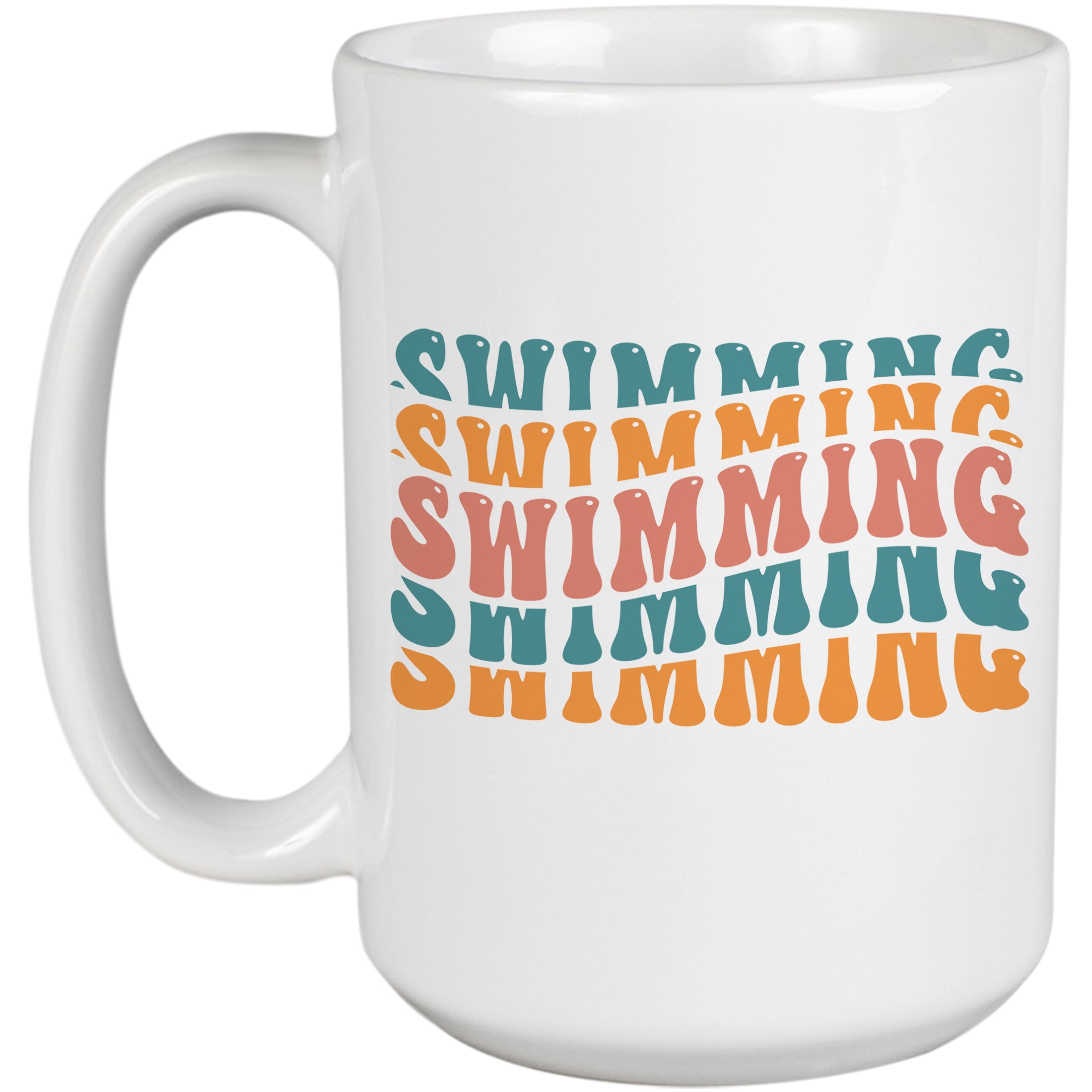 Swimming, Swim or Swimmer Themed, Groovy Retro Wavy Text Merch Gift ...