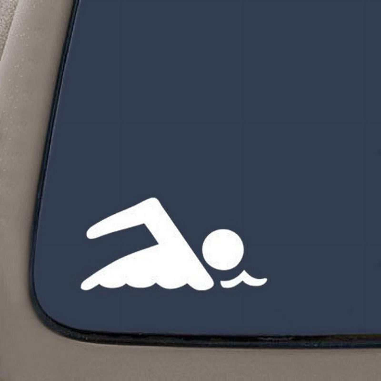 Swimming Swimmer Decal | 5.5-Inches | White Vinyl Decal | Car Truck Van ...