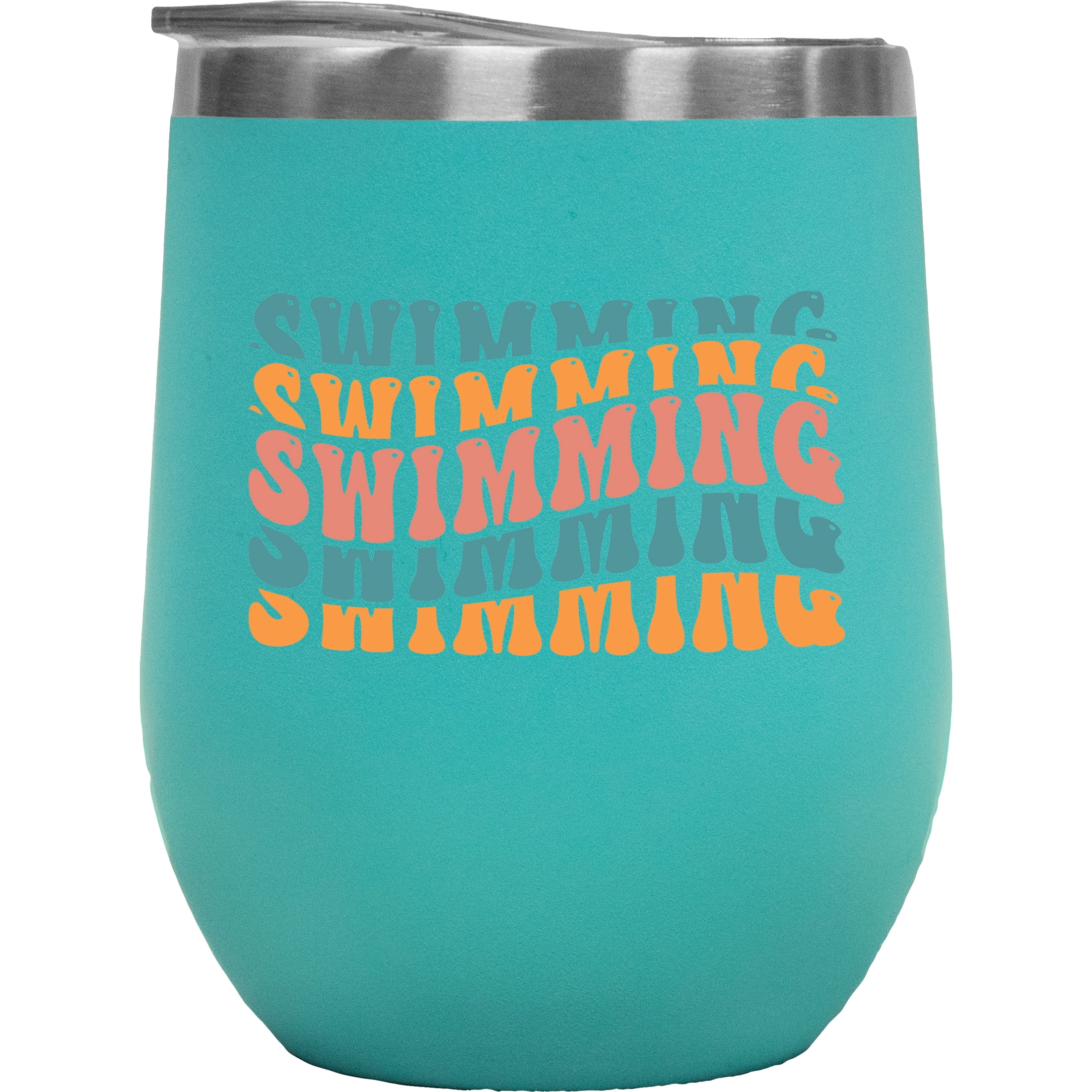 Swimming, Swimmer or Swim Coach Themed, Groovy Retro Wavy Text Merch ...